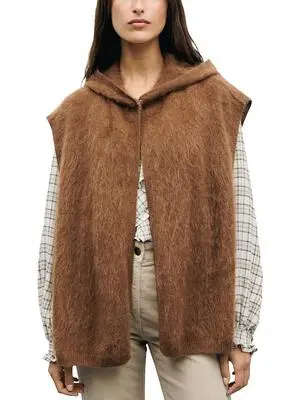 Gerard Darel Sine Cashmere Hooded Poncho - Sand