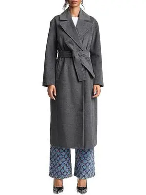 Avec Les Filles Slouchy Belted Overcoat - Pebble