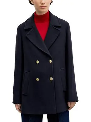 Gerard Darel Alis Double Breasted Peacoat - Navy