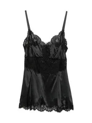 DOLCE & GABBANA DOLCE & GABBANA Satin And Lace V-Neck Camisole