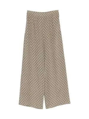 Gucci Gg Supreme Silk Palazzo Pants - Cream