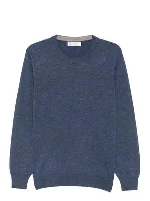 Brunello Cucinelli Cashmere Crew Neck Jumper - Blue