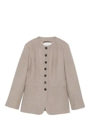 Max Mara Textured Fitted Jacket - Cream