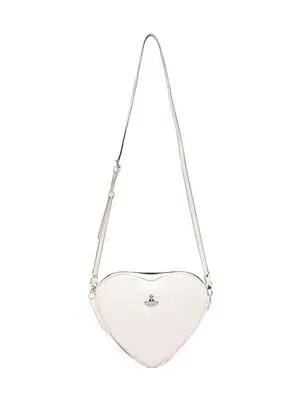 VIVIENNE WESTWOOD Calf Leather Heart Tote Bag - White