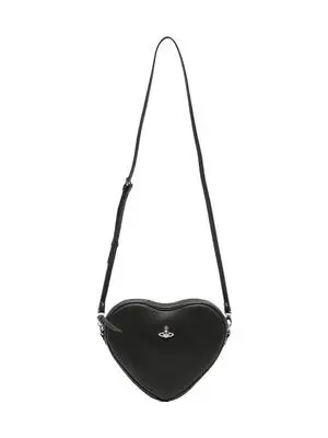 VIVIENNE WESTWOOD VIVIENNE WESTWOOD Saffiano Leather Heart-Shaped Tote Bag Black