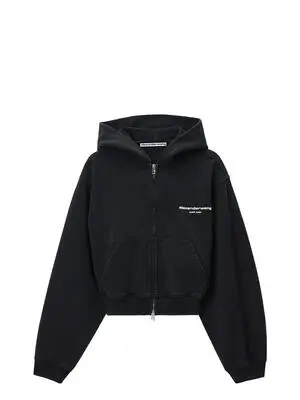 ALEXANDER WANG ALEXANDER WANG Cotton Hooded Zip Up Sweatshirt