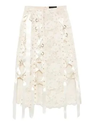 Simone Rocha Floral-lace Straight Skirt - Cream