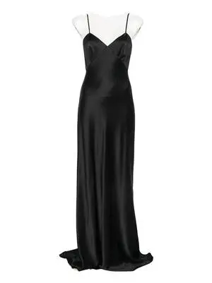 Max Mara Satin Finish Evening Dress - Black