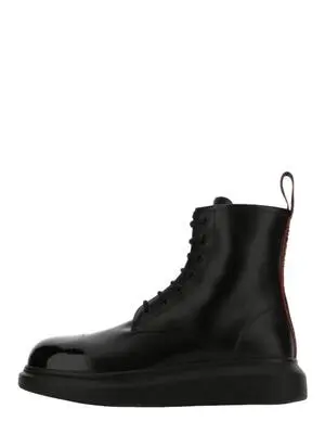 Alexander McQueen Patent Leather Platform Boots Black