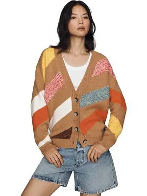 Maeve Striped Oversized Cardigan Sweater - Multi Stripe