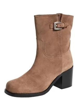 Staud Brooklyn Suede Boots - Husk