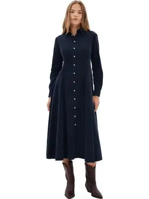 Polo Ralph Lauren Corduroy Collared Shirt Dress - Navy