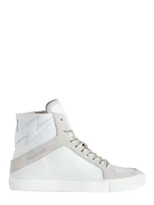 Zadig&Voltaire High Flash High-top Crinkled Sneakers - White
