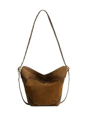Zadig&Voltaire Western Suede Leather Baby Jane Bag - Cognac