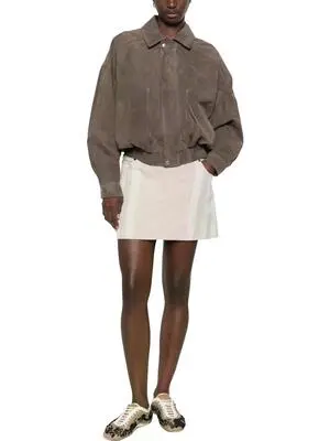 Fendi Cotton Drill Denim Skirt With Pequin Motif - Neutrals