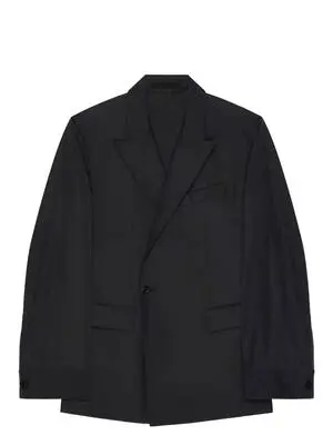 Givenchy Couture Seam Double-breasted Regular Jacket In Poplin - Black