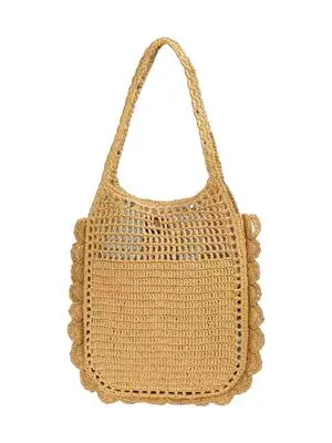 Ulla Johnson Ulla Johnson Marina Ruffled Raffia Shoulder Bag Neutrals