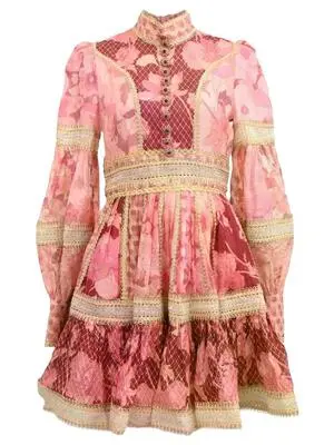 Zimmermann Concert Embellished Floral-print Dress - Pink