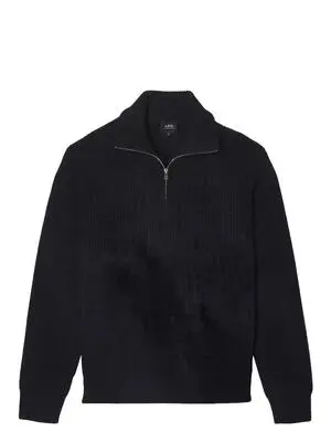 A.P.C. A.P.C. Ribbed-Knit Half-Zip Sweater