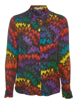 ALICE + OLIVIA Alice + Olivia Printed Crepe Shirt