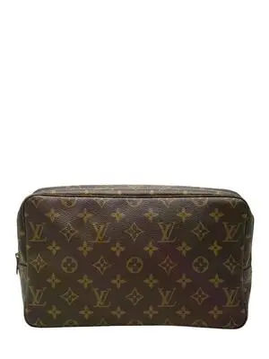 LOUIS VUITTON Monogram Trousse Toilette 28 Clutch Bag - Brown