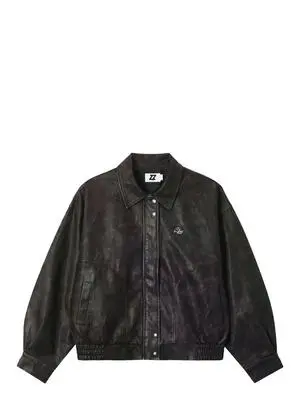 Izzue Logo-plaque Panelled Bomber Jacket - Black