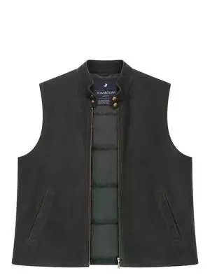 TOMBOLINI Suede High-neck Gilet - Blue