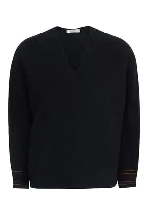 MAX MARA Max Mara Contrast-Stitch V-Neck Sweater