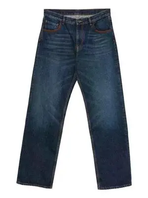 Etro Logo-patch Straight-leg Jeans - Blue
