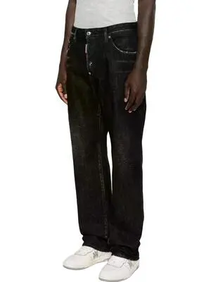 Dsquared2 Distressed Logo-patch Jeans - Black