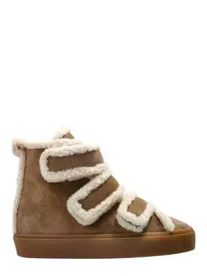 INUIKII Inuikii Shearling Touch-Strap Wedge Sneakers