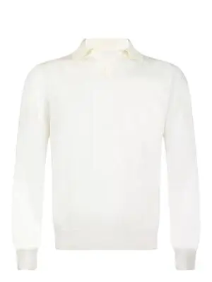GRAN SASSO Fine-knit Polo-collar Sweater - White