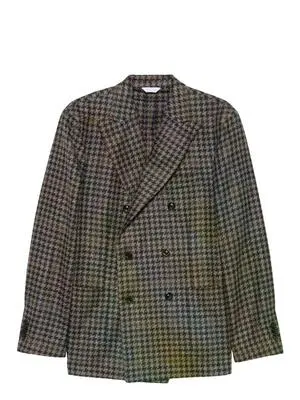 Boglioli Houndstooth Double-breasted Jacket - Brown