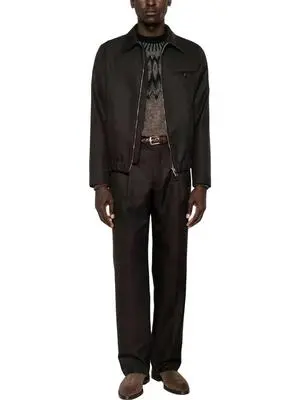 Incotex Pleated Straight-leg Trousers - Brown