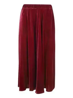 Aspesi Velvet-effect Pleated Maxi Skirt - Red