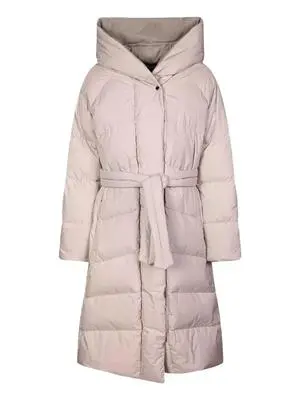 MOORER Belted Hooded Puffer Jacket - Pink