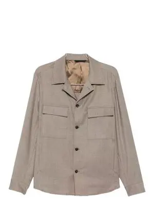 BRIGLIA 1949 John Flap-pocket Button-up Shirt Jacket - Neutrals