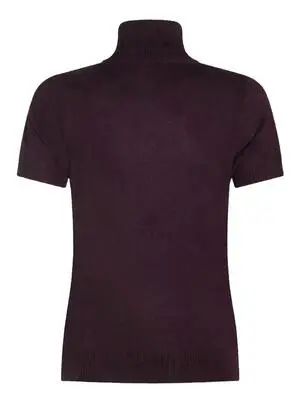 ALLUDE Short-sleeve Roll-neck Sweater - Purple