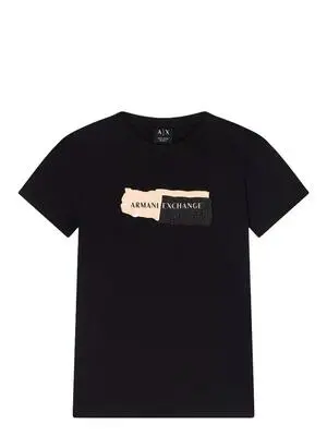 Armani Exchange Armani Exchange Logo-Print Cotton T-Shirt Black