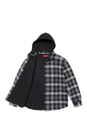 Supreme Plaid Waffle Hooded Jacket - Grey