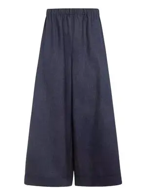 DANIELA GREGIS Elasticated-waistband Wide-leg Trousers - Grey