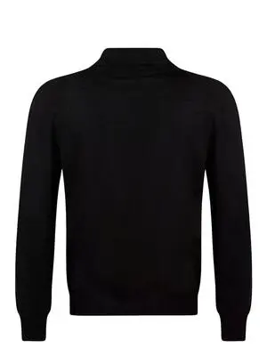 GRAN SASSO Fine-knit Polo-collar Sweater - Black