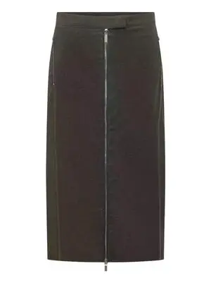 LE SULLY STUDIO Front-zip Pencil Midi Skirt - Grey