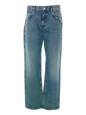 AMISH SUPPLIES James Distressed Straight-leg Jeans - Blue