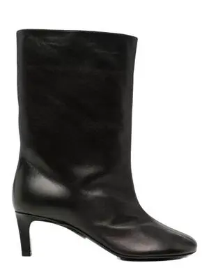 Plan C Pointed-toe Leather Boots - Black
