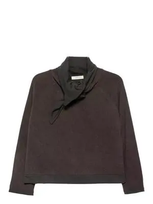 JCSOPHIE Poppy Scarf-detail Raglan-sleeve Sweater - Brown