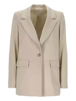 EMME Single-breasted Notched-lapels Jacket - Neutrals