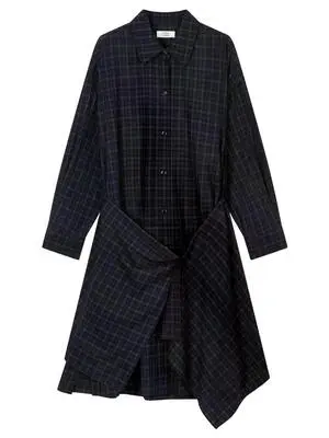 STUDIO TOMBOY Check-pattern Wrap Dress - Blue