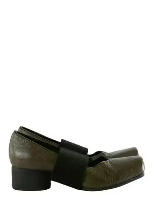 UMA WANG Uma Wang Elasticated-Strap Square-Toe Ballet Flats