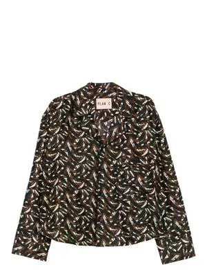 Plan C Abstract-print Silk Shirt - Brown